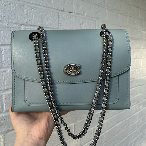 Coach | Bags | Coach Parker Shoulder Handbag Silver Sage | Poshmark